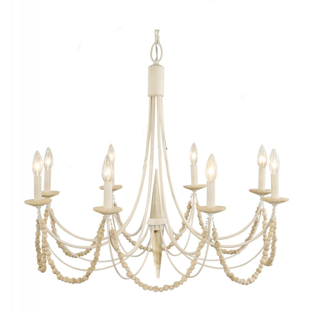 Brentwood 8-Lt Chandelier - Country White : 350C08CW | LBU Lighting