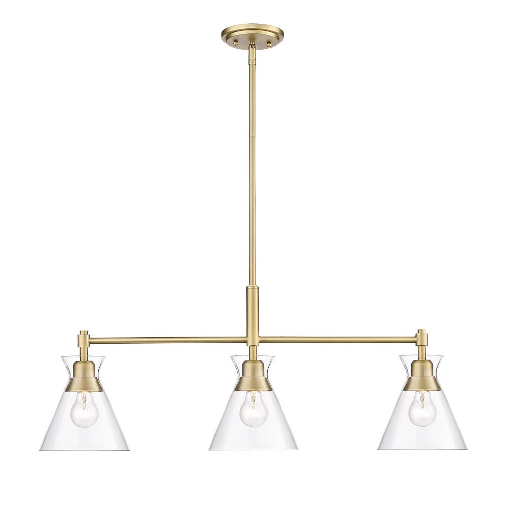Malta BCB Linear Pendant in Brushed Champagne Bronze with Clear Glass ...