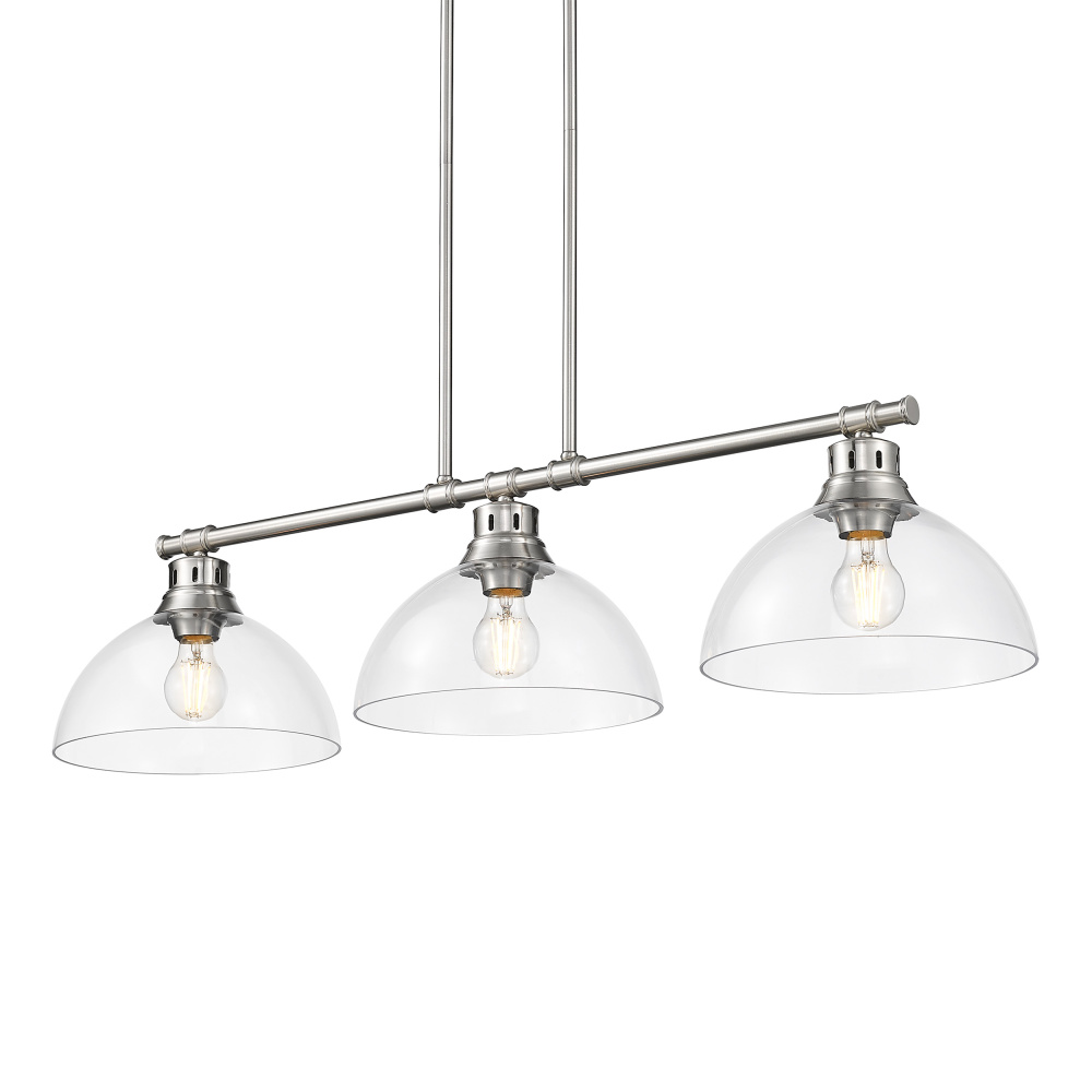 Yep by Golden Lighting Duncan 3-light Island Light in Pewter and Clear ...