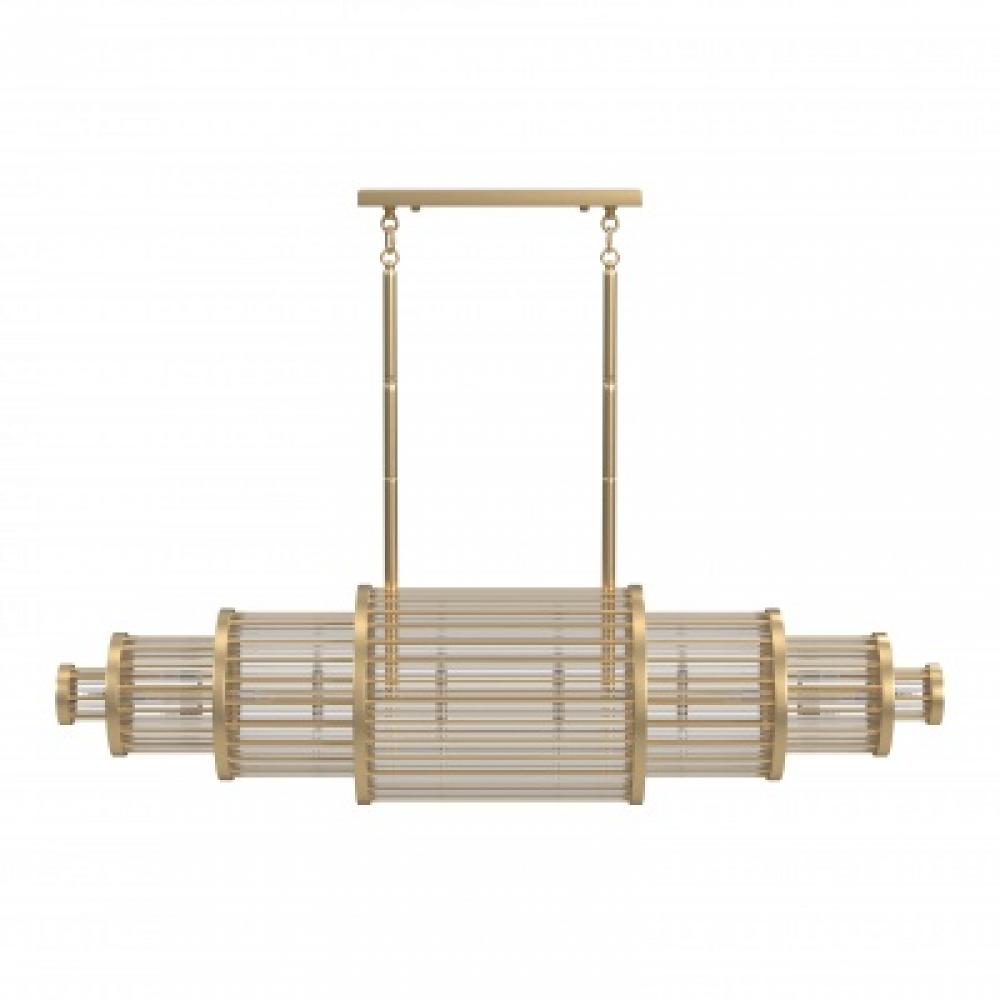 Waldorf 64" Linear Chandelier in Age Brass : HF1920-AB | LBU Lighting