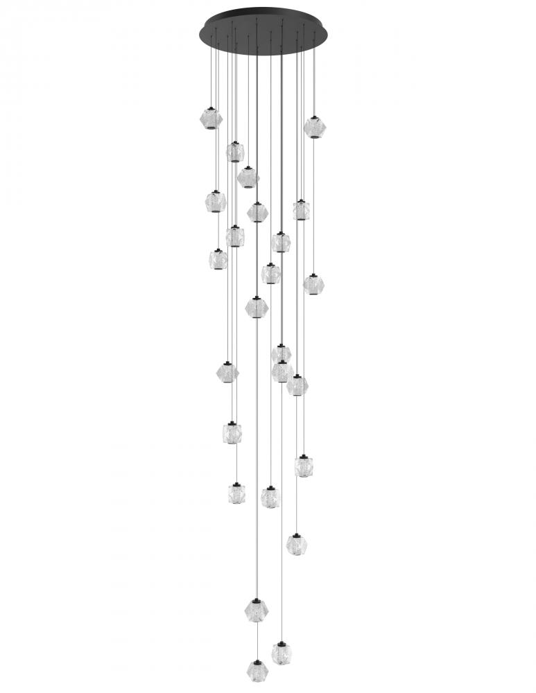 Beluga 25-Light Multi Pendant in Black with Acrylic Faceted Spheres ...