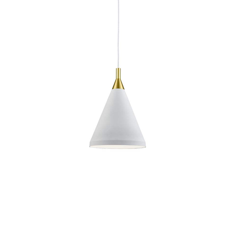 Dorothy 10-in White With Gold Detail 1 Light Pendant : 492710-WH/GD ...